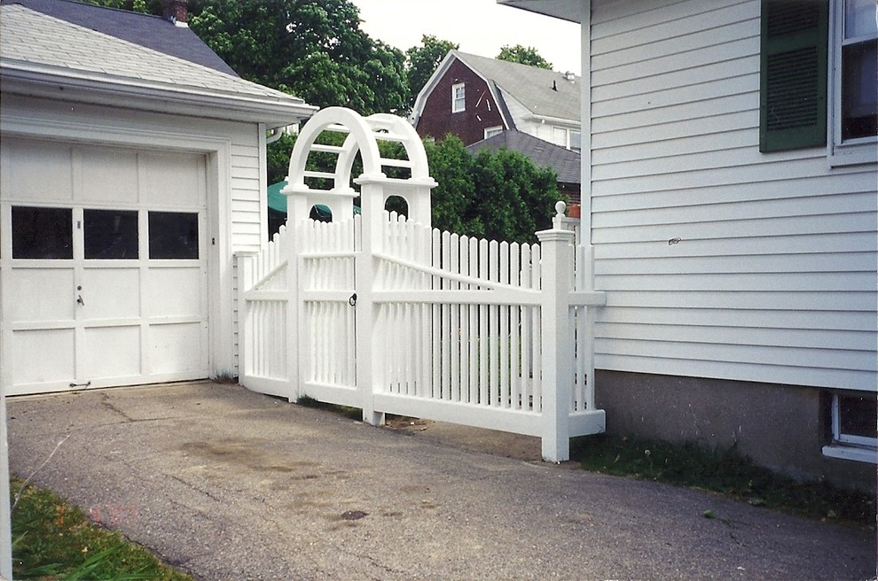 Arbor with Gate and Chestnut Hill Fence - Traditional - Entry - Boston ...