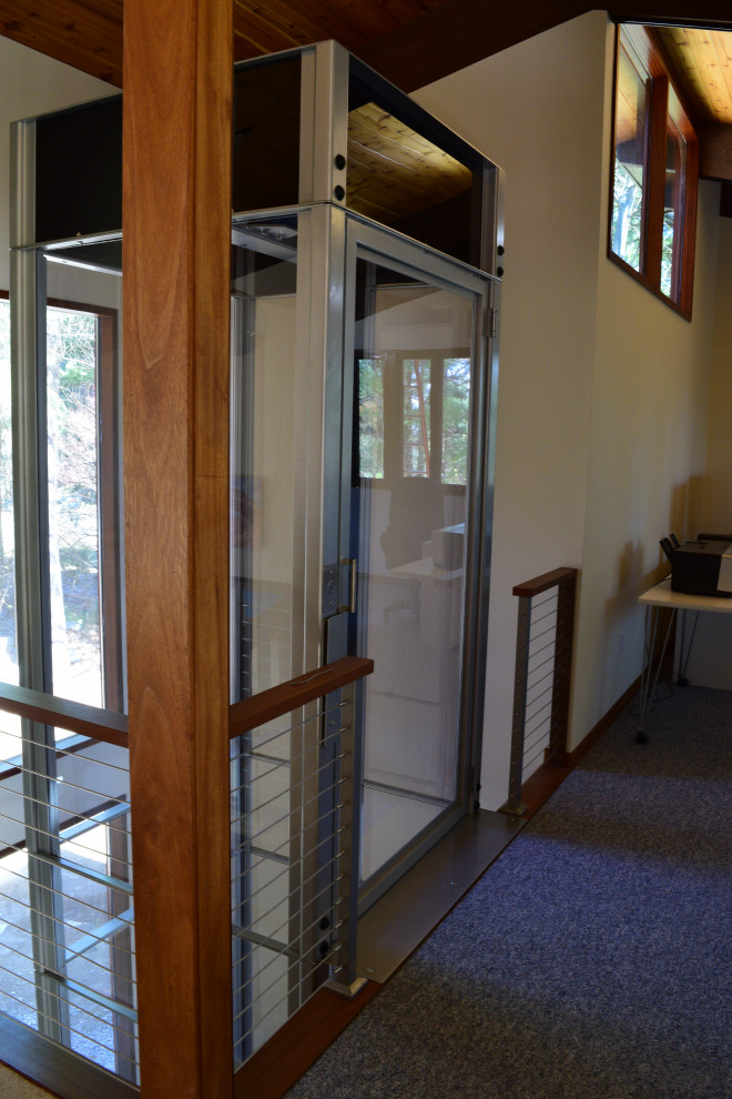 Boxborough Deck House with Modern Home Elevator - Contemporary - Entry ...