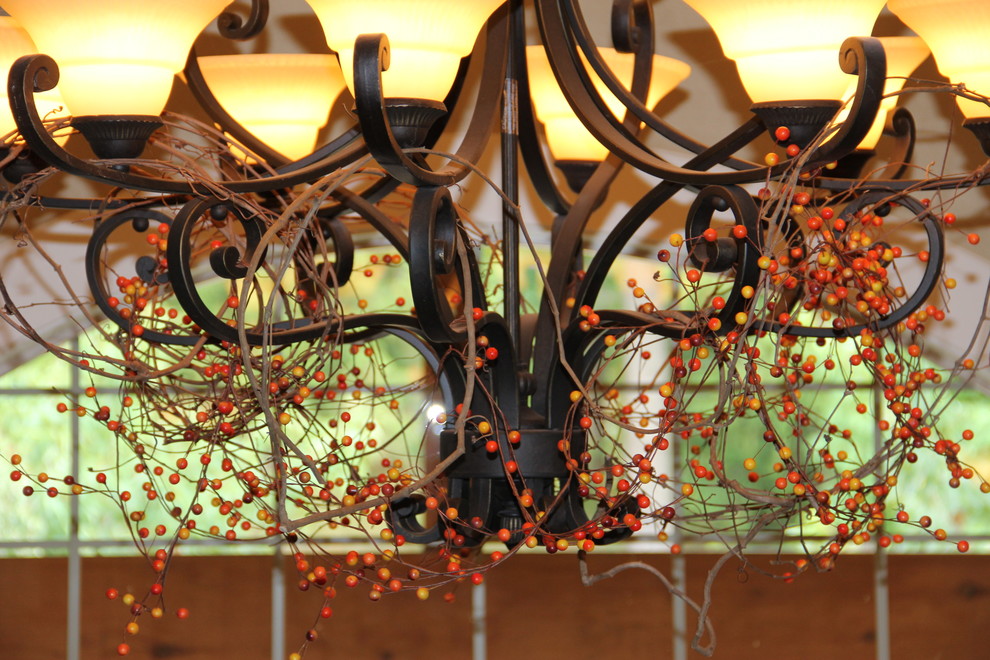 Chandelier Decorated For Fall - Entry - Seattle | Houzz