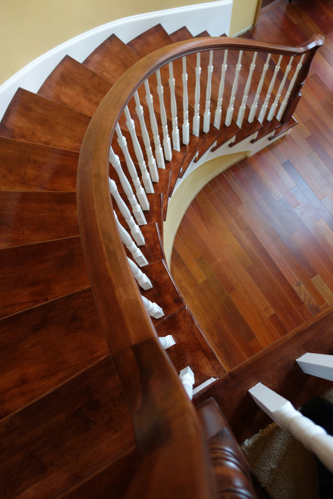 Cherry stair treads and handrail - Traditional - Staircase - Portland ...
