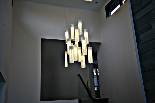 CONTEMPORARY FOYER LIGHTING, MODERN ENTRY CHANDELIER FOR HIGH CEILING ...