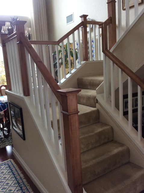 Craftsman style stair railing - Arts & Crafts - Staircase - San Diego ...