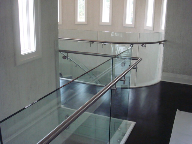 Curve Glass railing - Modern - Entrance - Los Angeles - by Simmons ...