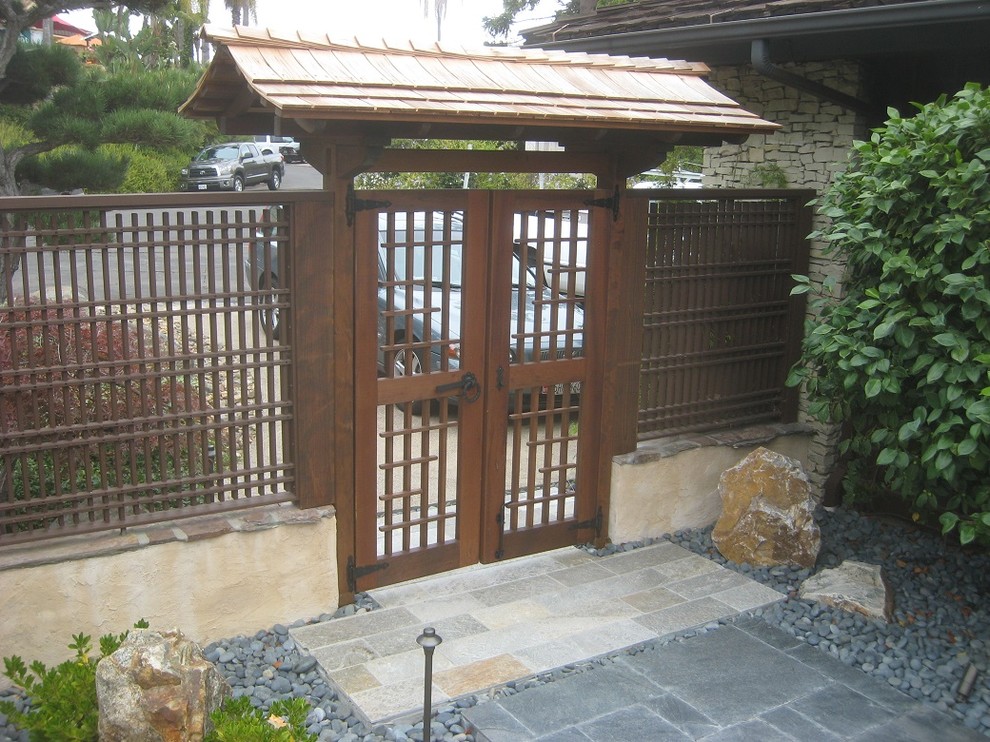 Curved Roof Japanese Entry Gate - Asian - Entry - San Diego - by Wood's ...