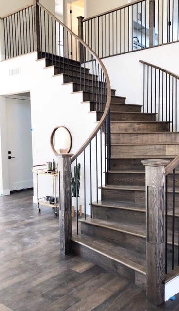 Curved Stairs - Rustic - Staircase - Phoenix - by Southern Staircase ...