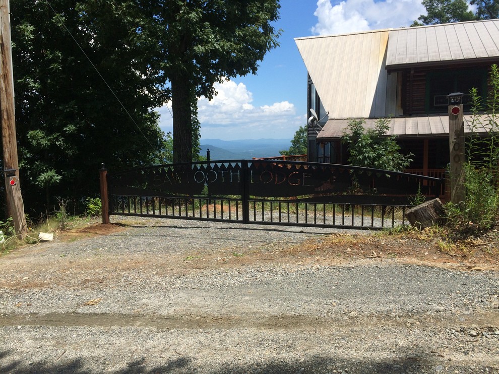 Custom Driveway Gates and Entrance Design - Rustic - Entrance - Other ...