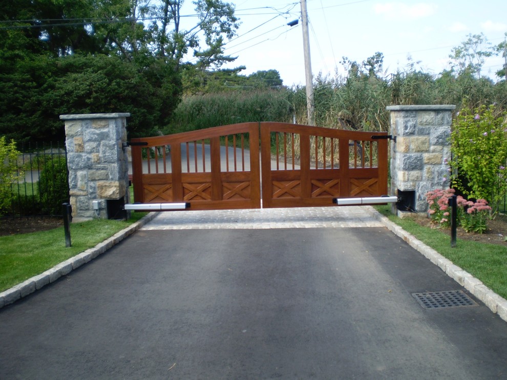 Custom Mahogany Driveway Gate - Traditional - Entry - New York - by ...