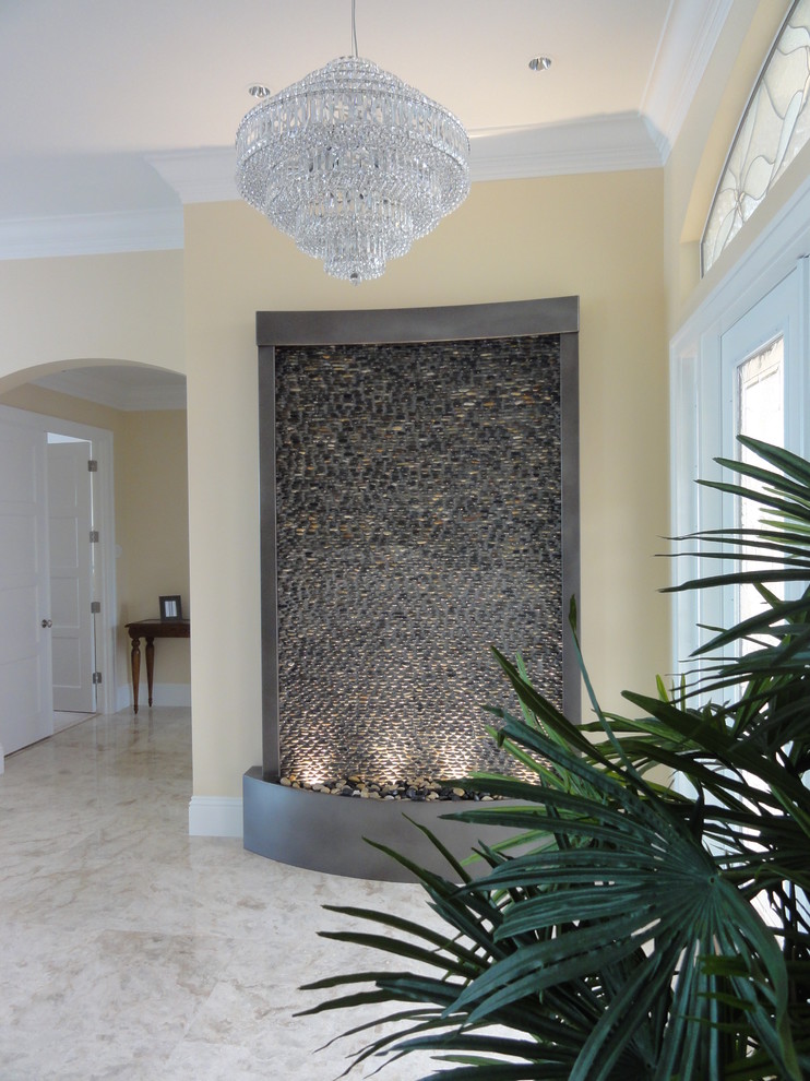 Custom Pebble Water Feature - Marco Island, FL - Contemporary - Entry ...