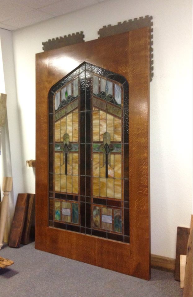 Custom Stained Glass Sliding Barn Door - Montagne - Entrée - Orlando ...