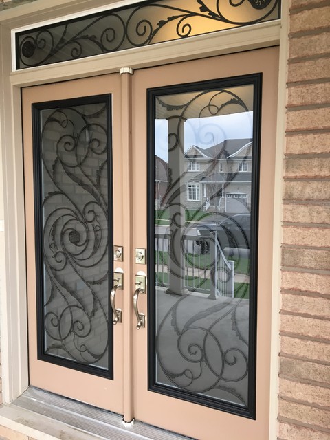 Decorative Glass Door Inserts Mediterranean Entrance Other by Distinctive Glass Inserts Houzz IE