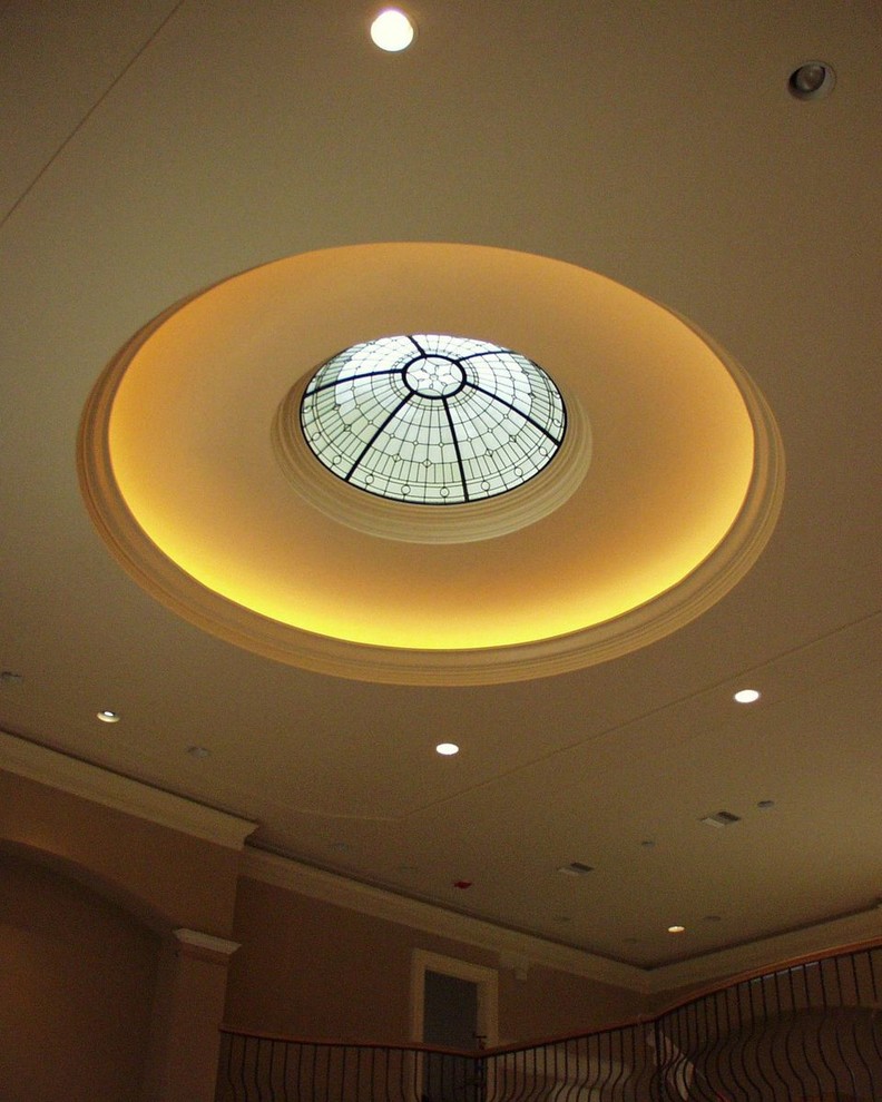 Domed ceiling art glass skylight - Traditional - Entry - Kansas City ...