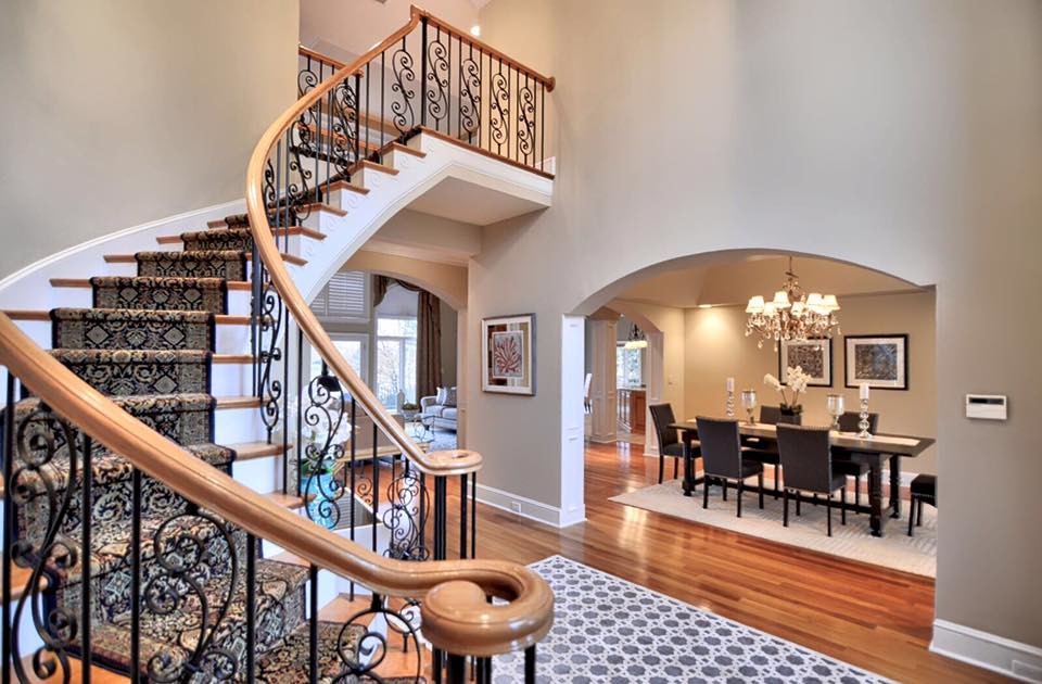 Dramatic Foyer and Dining Room - Transitional - Entry - Charlotte - by ...