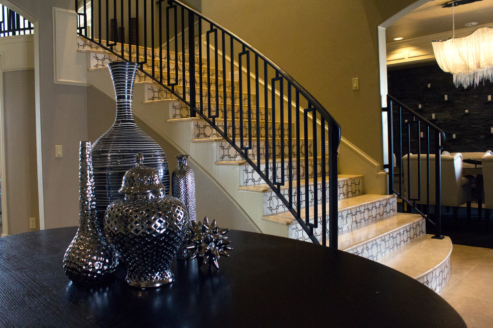 Dramatic Foyer with Staircase - Transitional - Entry - Oklahoma City ...