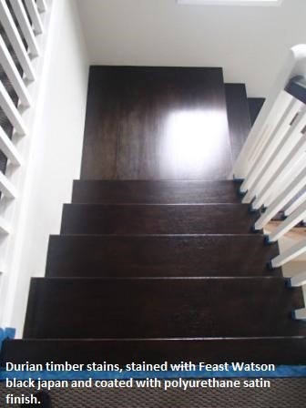 Durian timber stairs stained with black japan - Contemporaneo - Scale ...