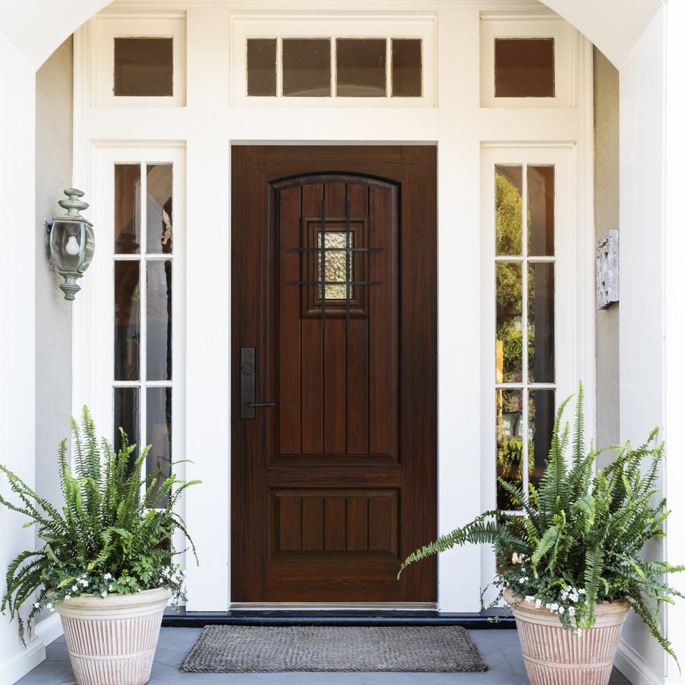 Elegant Fiberglass door with Speakeasy - Traditional - Entry - by ...