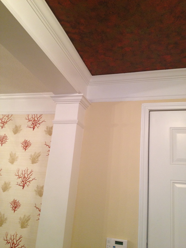 Entry Foyer Ceiling and Wallpaper detail - Classique - Entrée - Autres ...
