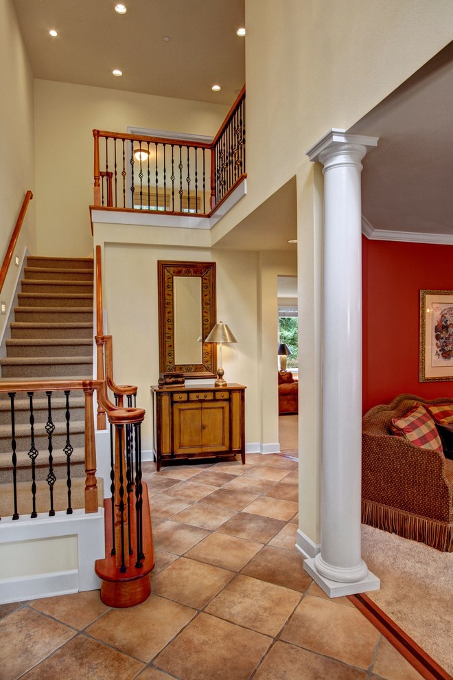 Entry Way and Staircase with Formal Living Room to the Right, Dining ...