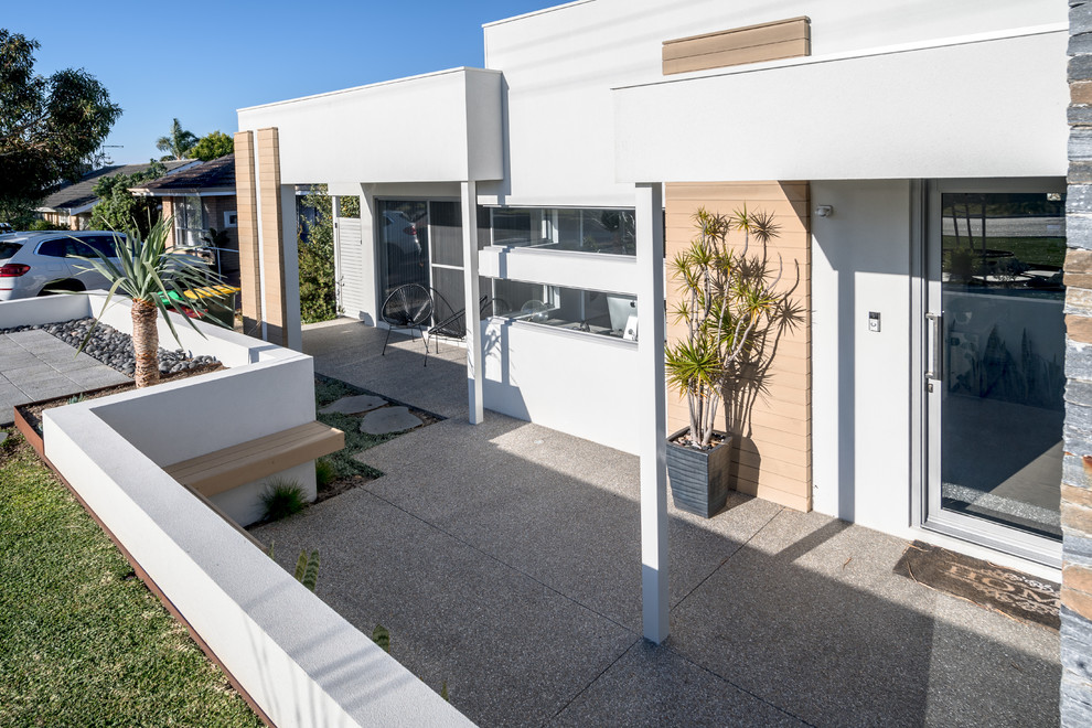 Exposed Aggregate Driveway and Portico in Perth - Contemporary - Entry ...