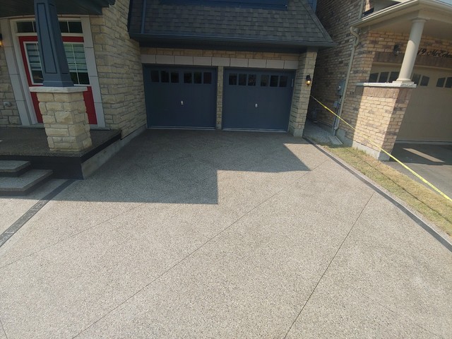Exposed aggregate project in Caledon - Modern - Garage - Toronto - by ...