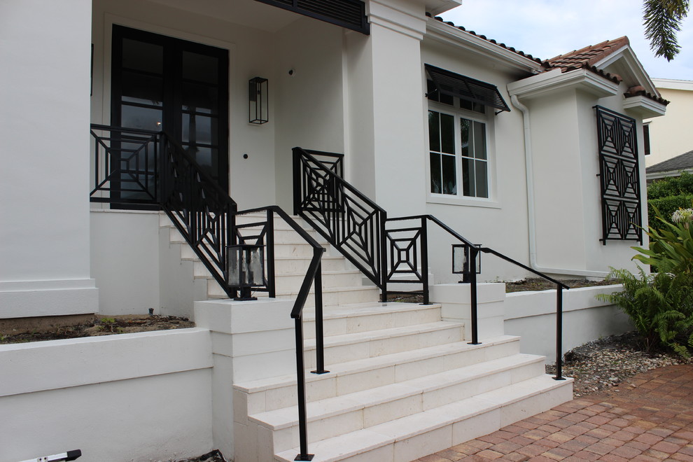 Exterior Custom Welded Aluminum Handrail, Balustrade and Wall Trellis ...