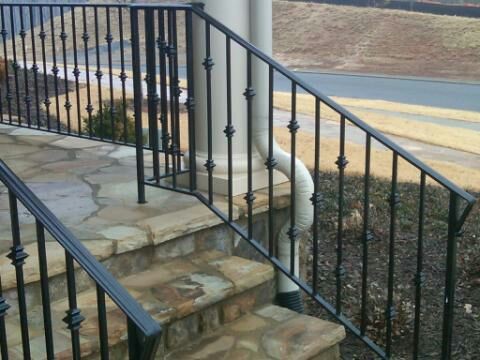 Exterior Wrought Iron Handrail / Railing - Mediterranean - Staircase ...