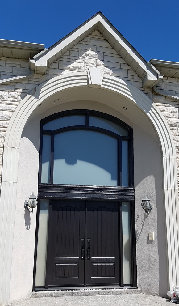 Fiberglass Front Door with a Transom, Side Door (Garage) - Transitional ...