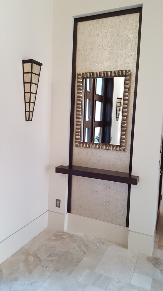 foyer bench and floating shelves - Modern - Entry - Miami - by Top ...