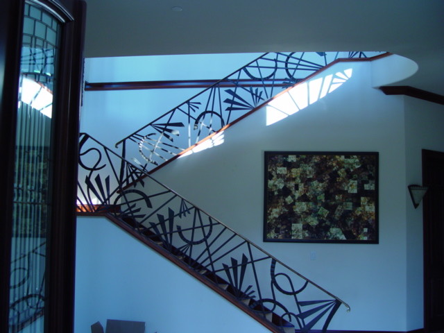freeform metal and bronze rail - Contemporary - Staircase - San ...