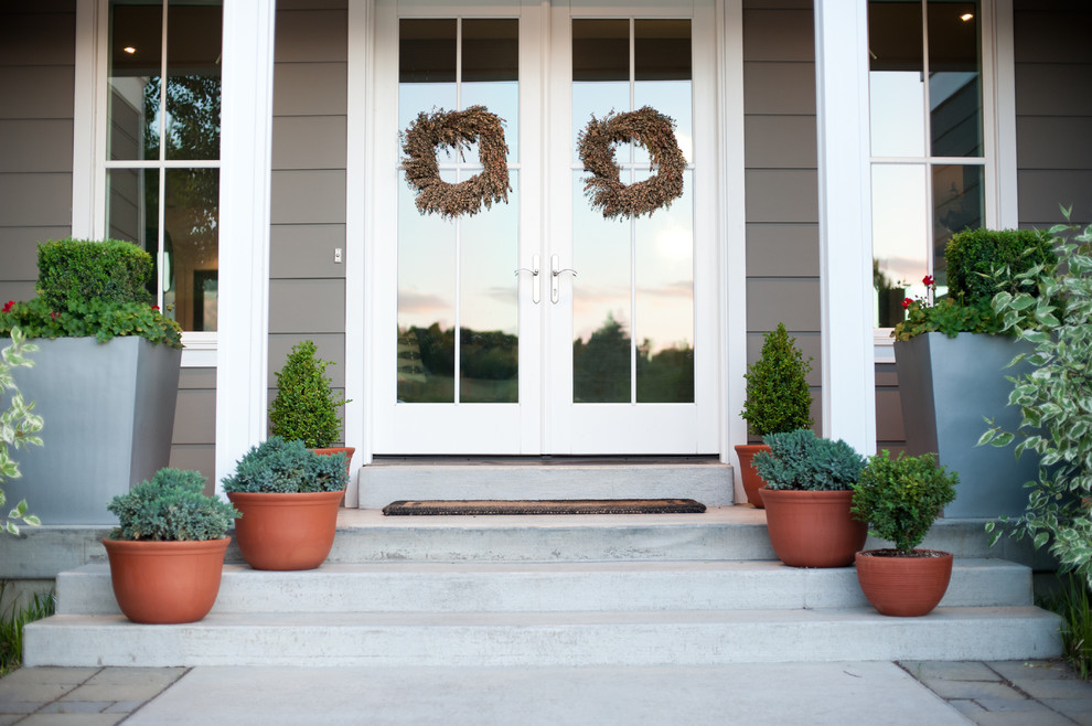 Front Entry Courtyard & Planters - Contemporary - Entry - Salt Lake ...