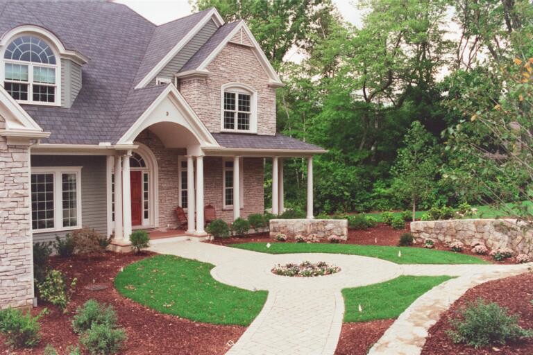 Front Entry Landscape Design Medfield MA - Traditional - Landscape ...