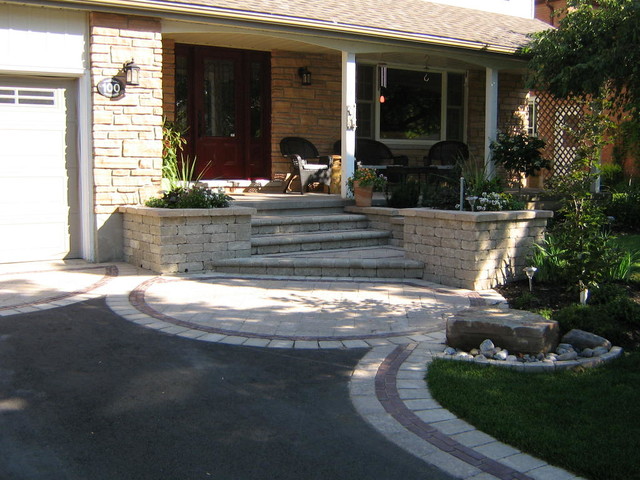 Front Entry Steps, Planters and Driveway Accents - Contemporary ...