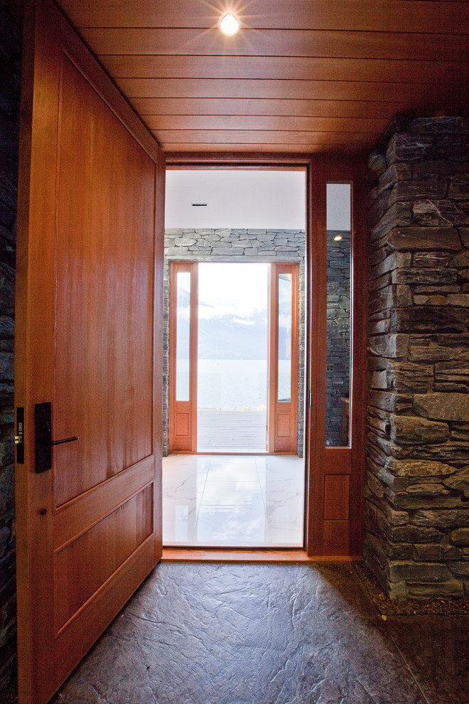 Front entry with view to open deck entry - Contemporary - Entrance ...