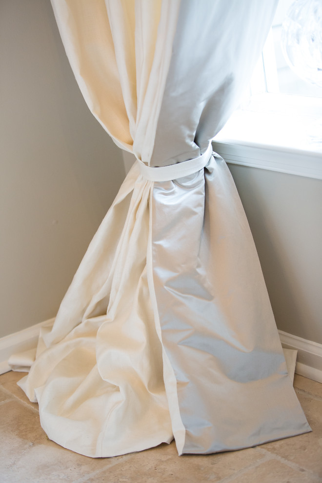Glazed Linen with Platinum Satin Banding - Traditional - Entry - New ...