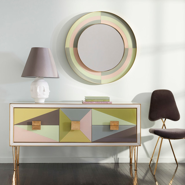 Harlequin Three Drawer Chest Anni 50 Soggiorno New York di Jonathan Adler Houzz