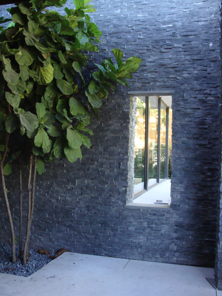 Home Entry with Natural Stone Wall Panels - Modern - Entry - Miami - by ...