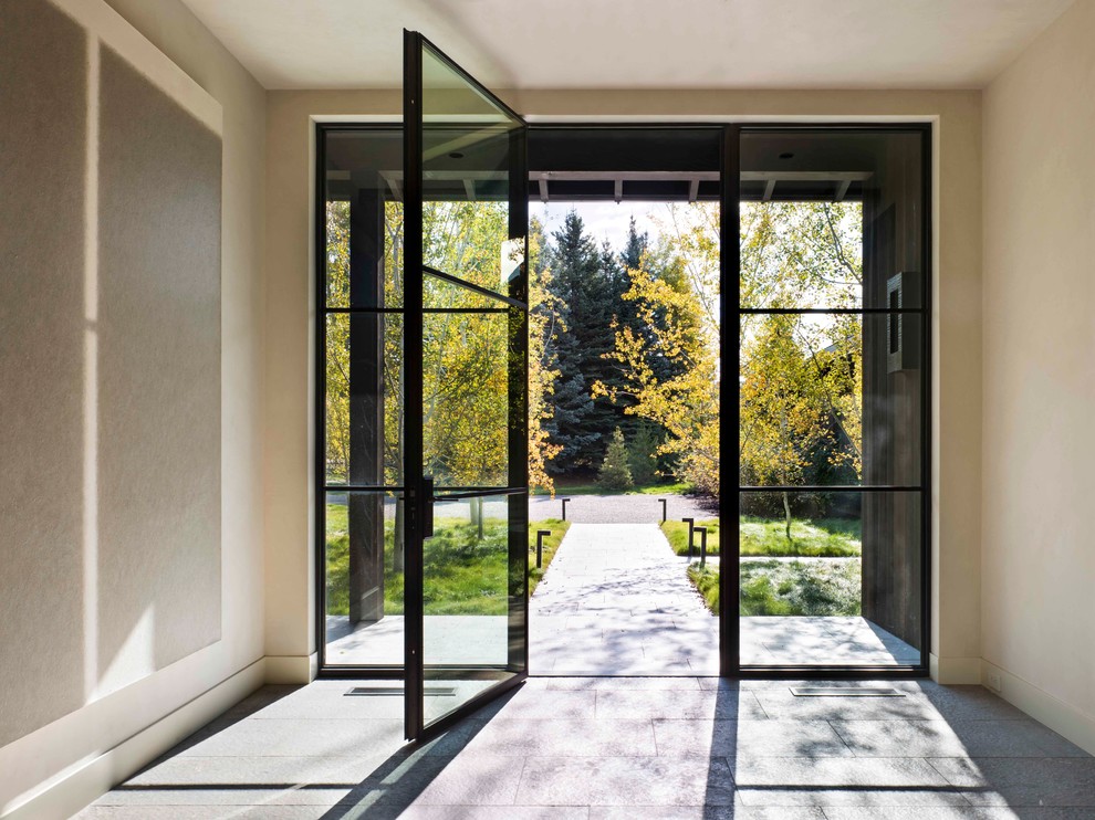 Jada Windows Inswing Entry Steel Door with Sidelites - Rustic - Entry ...