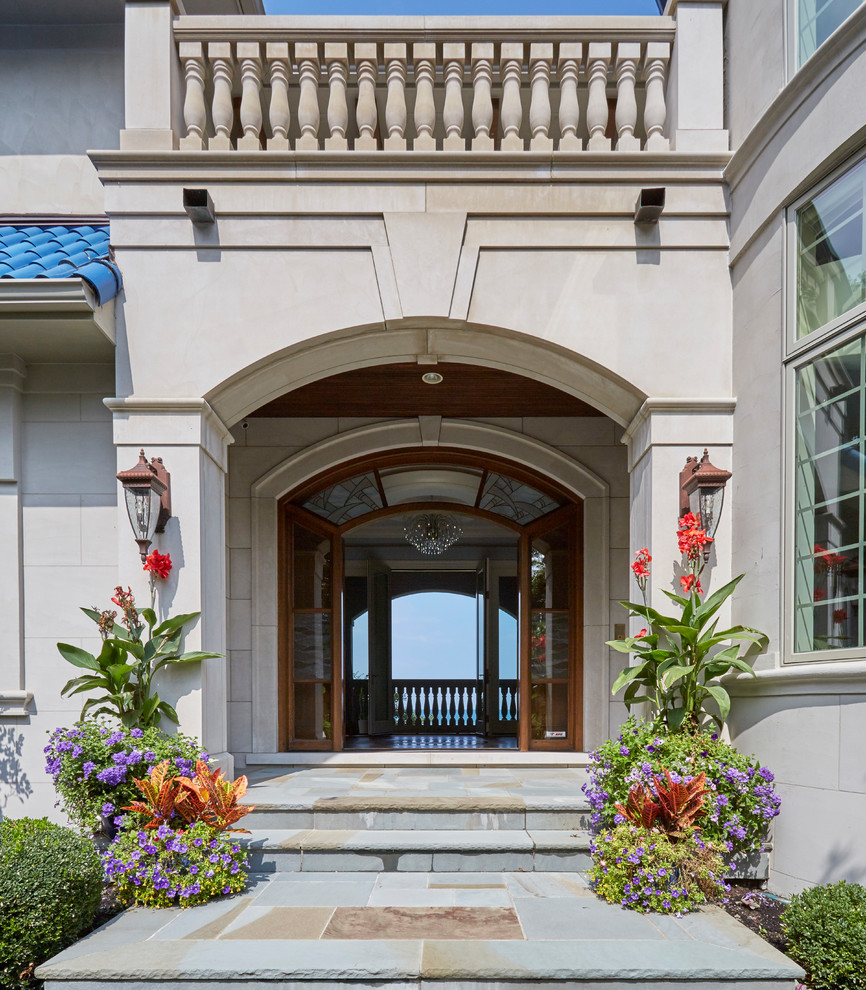 Limestone Entry and Balustrade - Mediterranean - Entry - Chicago - by ...