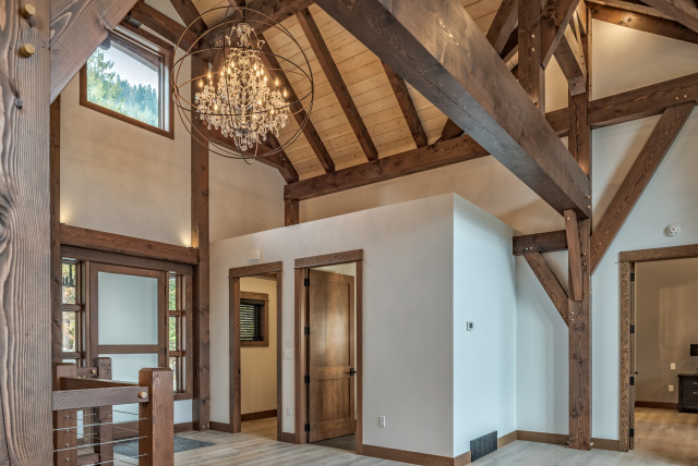 Mara Lake Timber Frame Home, BC - Contemporary - Entrance - Vancouver ...