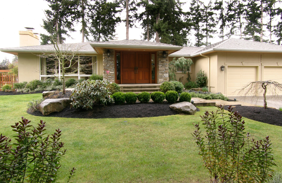 Mid-Century Rambler Exterior Entry Remodel - Midcentury - Entry ...
