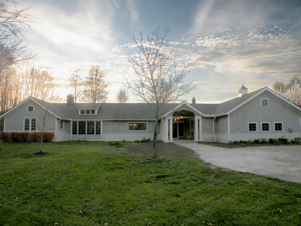 Mid-Century Transformation : New Exterior - Transitional - Entry ...