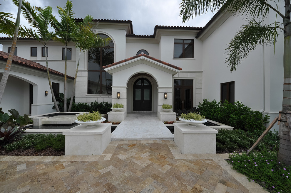 Modern Mosa White Marble Home - Contemporary - Entry - Miami - by ...