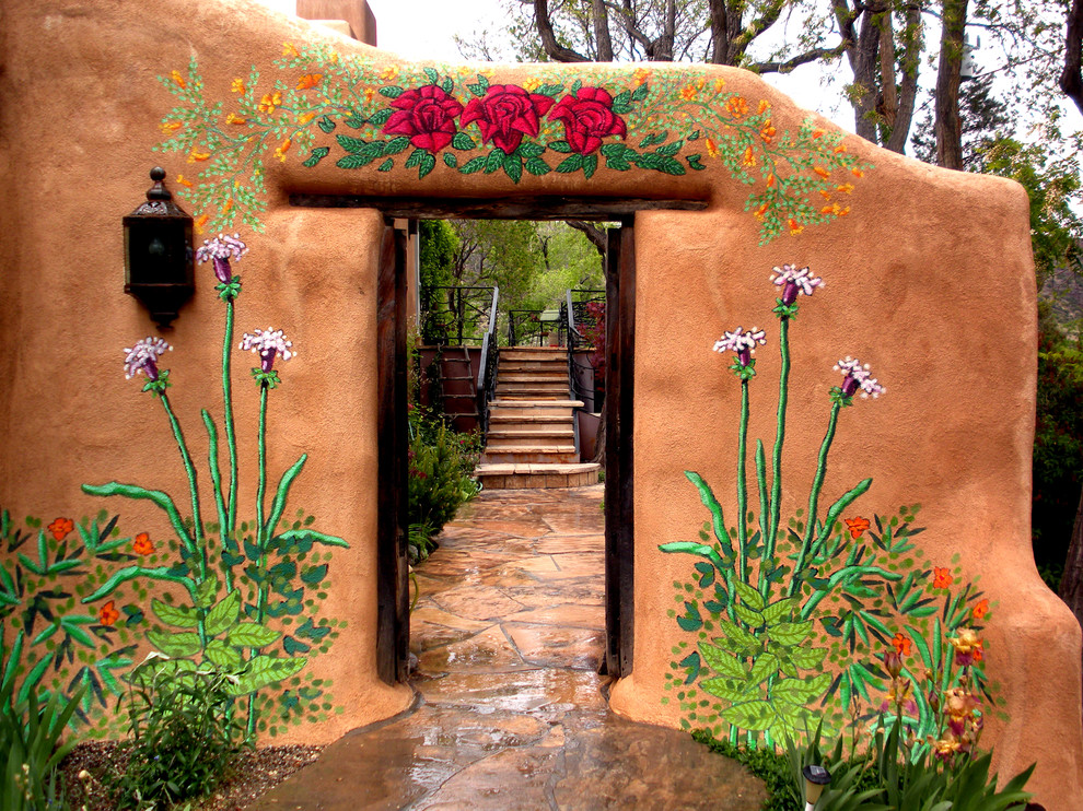 Murals on Stucco Walls - Southwestern - Entry - Albuquerque - by DAVID ...