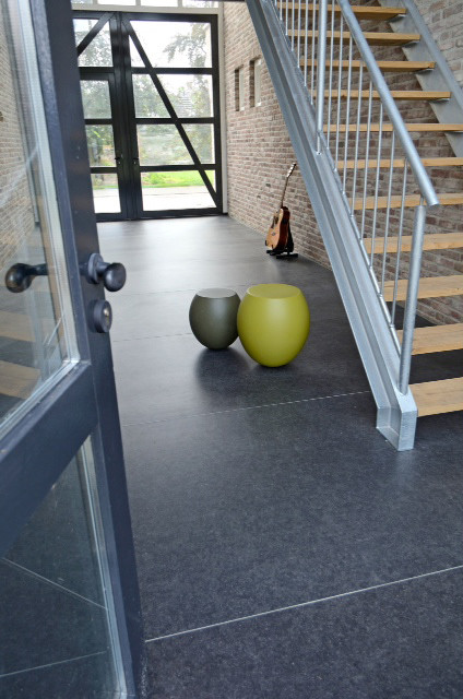 Neolith Flooring Entry with Staircase - Contemporary - Entry - San ...