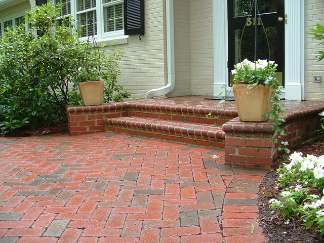 New brick steps and walkway - Traditional - Entrance - Other - by ...