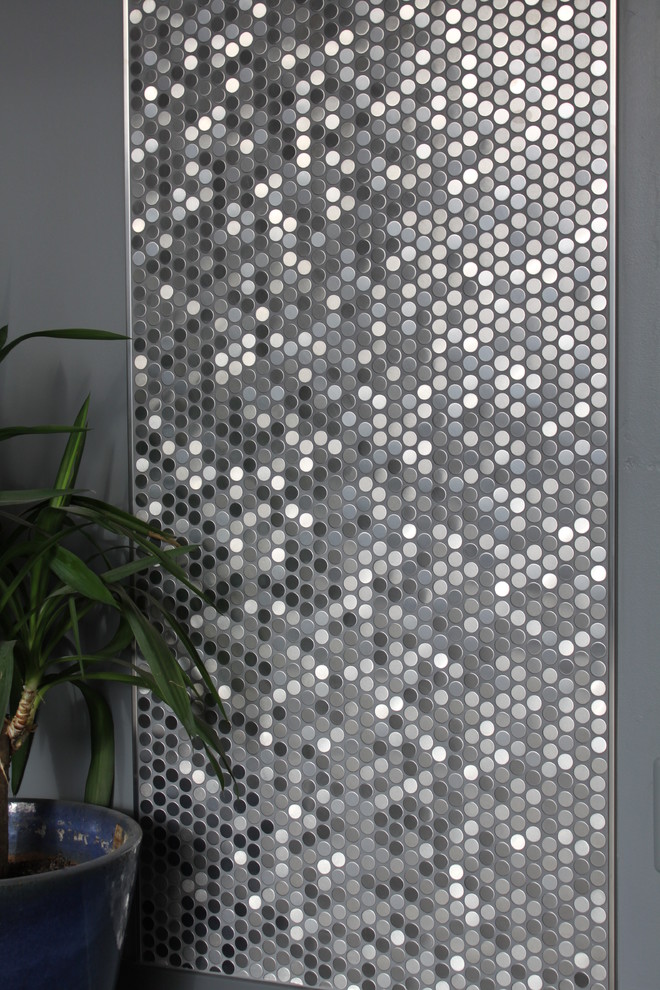Perth Penny Rounds, Brushed Stainless Steel - Contemporary - Entry ...
