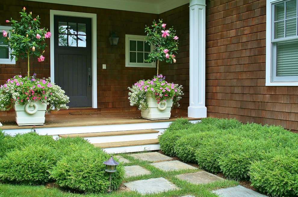 Planters at Front Entry - Traditional - Entry - New York - by Landplans ...