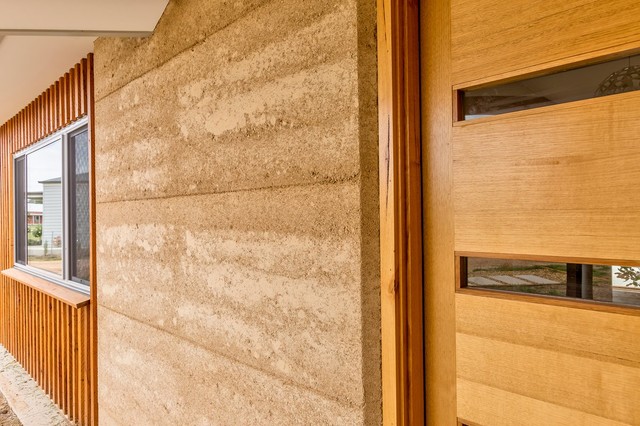Rammed Earth & Radial Timber in Town - Country - Entry - Melbourne - by ...