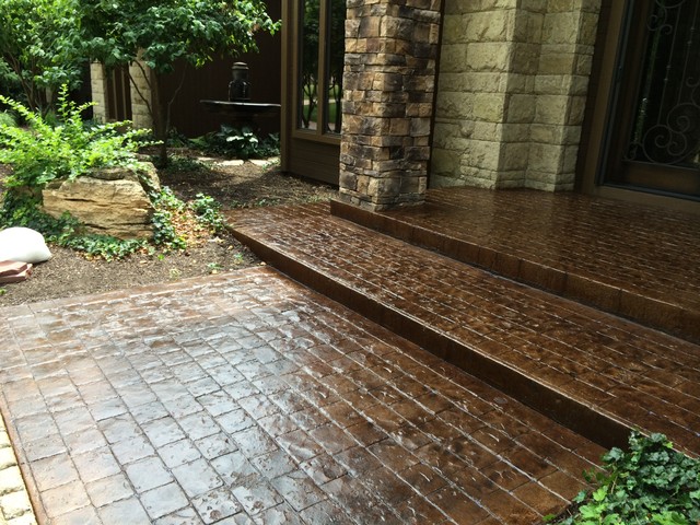 Restoring Stamped Concrete Bark Brown - Mediterranean - Entrance - Kansas City - by SealGreen ...