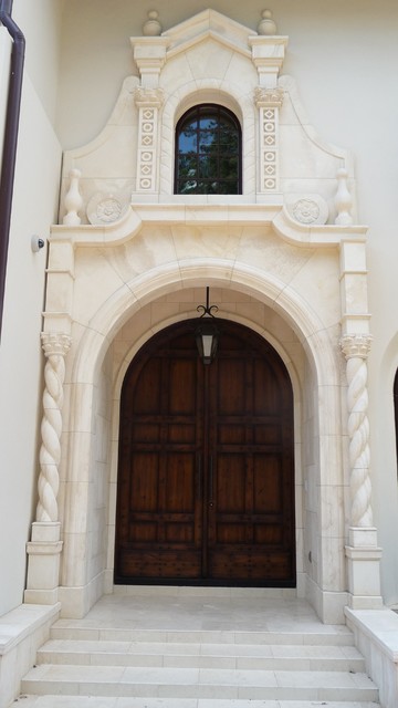 Riviera Beige Limestone Exterior Elements - Mediterranean - Entrance ...