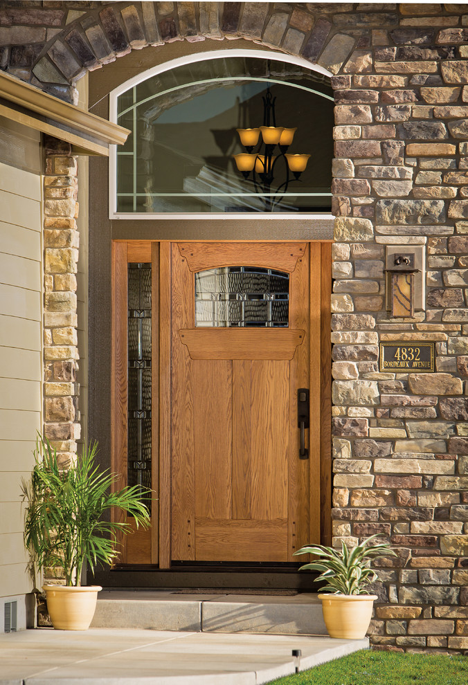 Rogue Valley Entry Doors - Groved panels and textured glass entry and ...